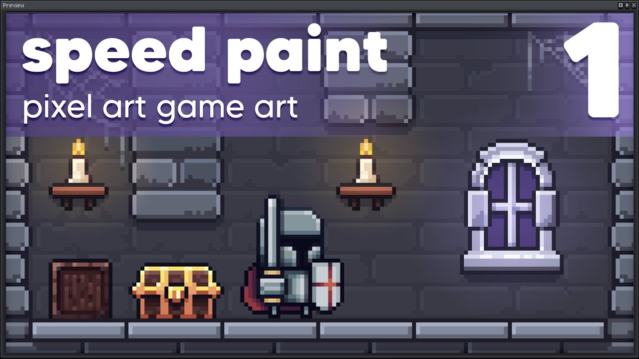 Pixel art game art tileset speed paint in Aseprite - YouTube
