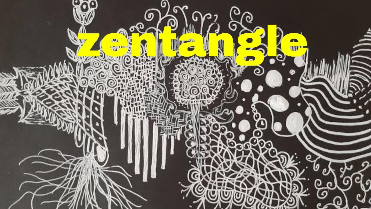 ZENTANGLE ON BLACK PAPER || zentangle art || doodle art - YouTube