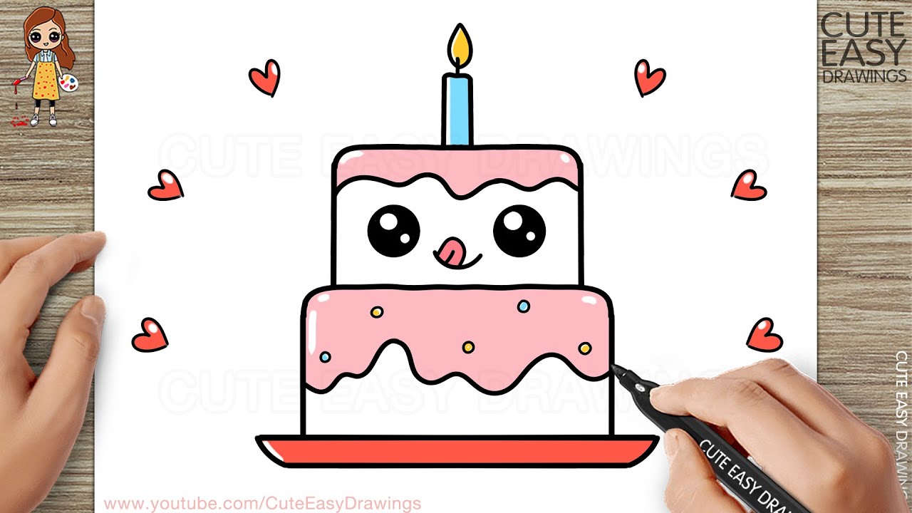 How To Draw A Cute Cake