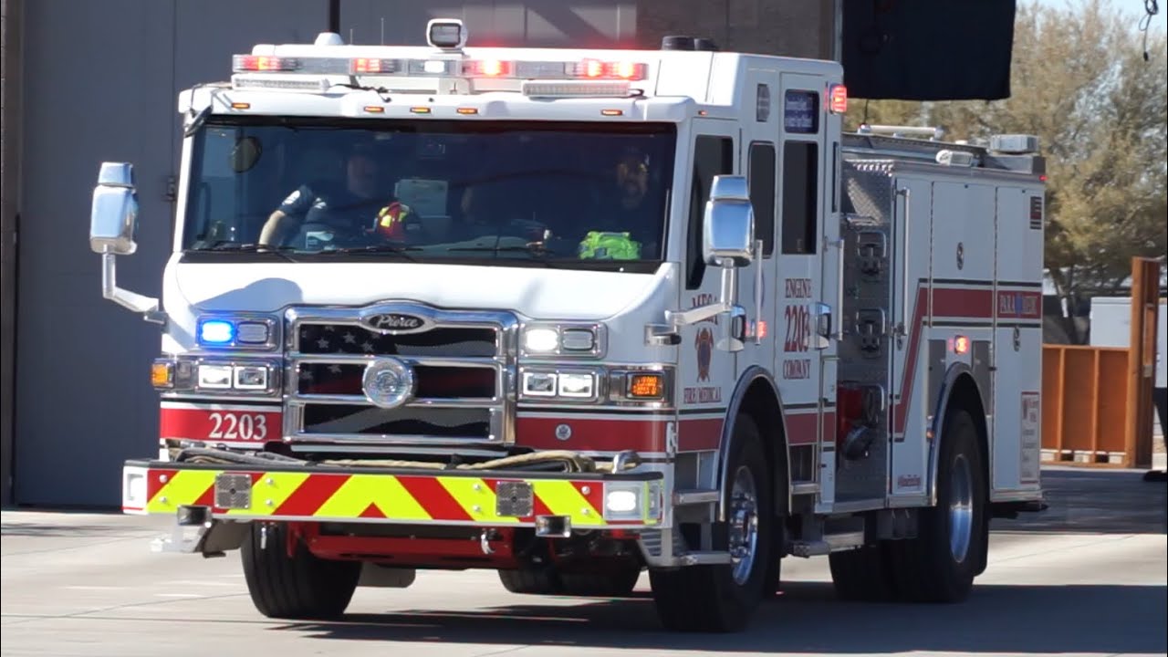 Mesa Fire/Medical Dept. Engine 2203, 201 & Ladder 201 Responding - YouTube