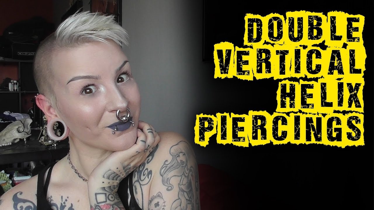 I got double vertical helix piercings! - YouTube
