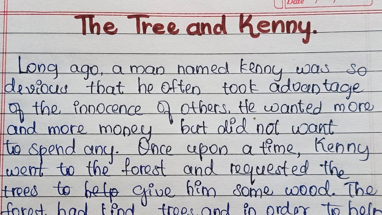 Story: The Tree And Kenny story writing in English #selfwritingworld # ...