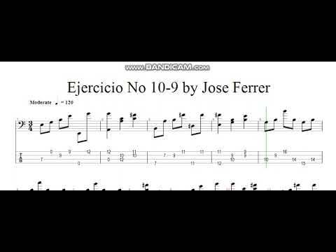 Ejercicio No 10-9 by Jose Ferrer (classical bass tab) - YouTube