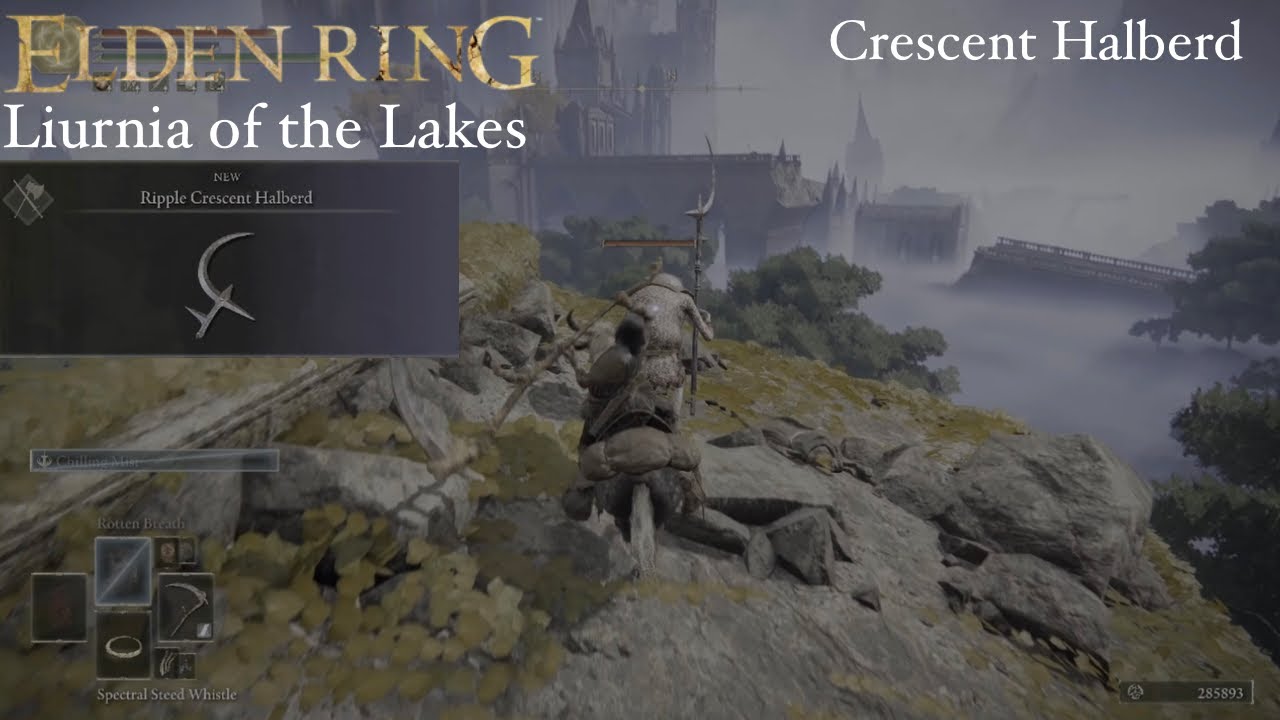 Elden Ring- Liurnia of the Lakes, West - Crescent Halberd Farm - YouTube