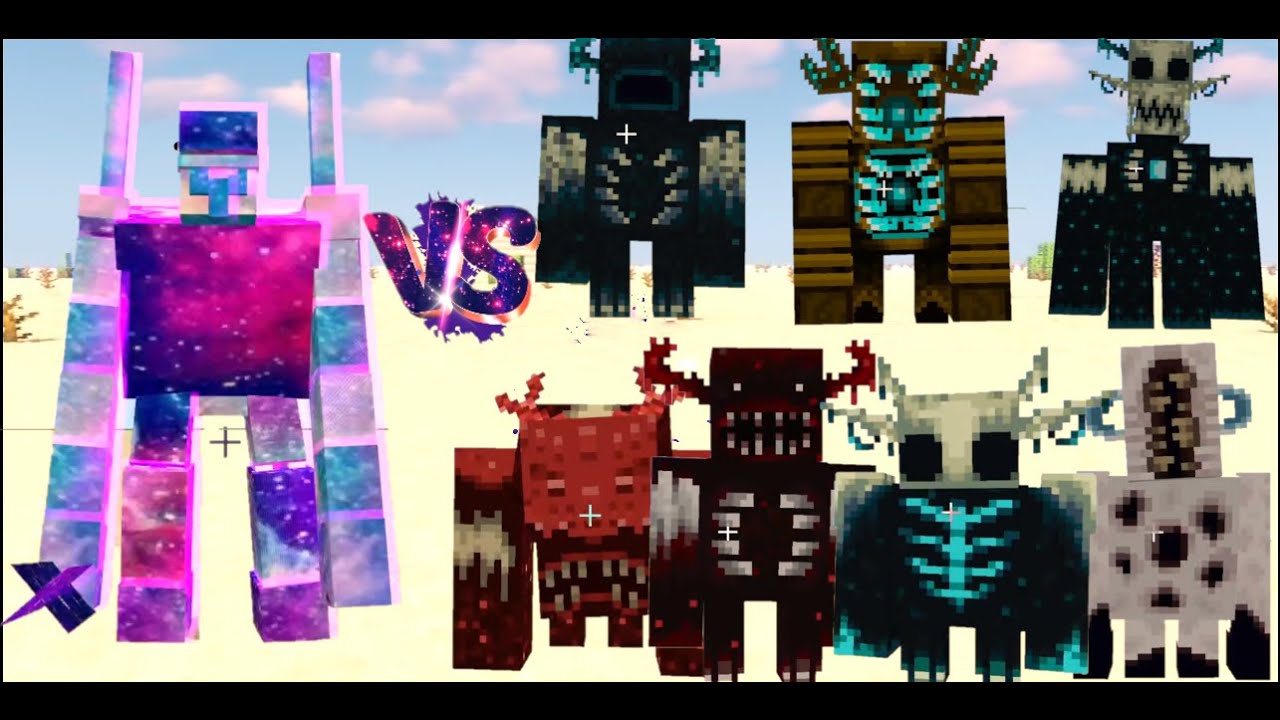 Galaxy Iron Golem VS ALL Wardens, Zorden, Blood Warden | Minecraft Mob ...