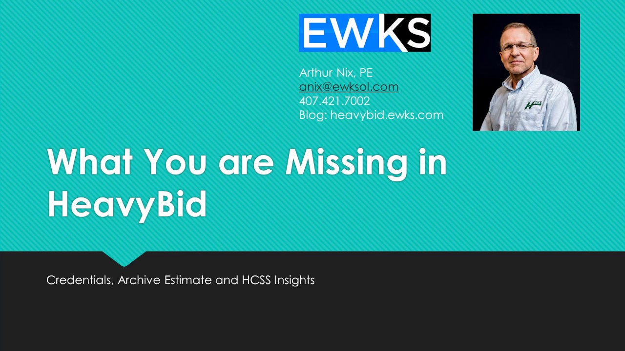 HCSS HeavyBid: How to setup credentials and the archive estimate ...