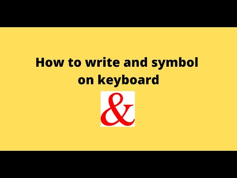 How to write and symbol on keyboard - YouTube