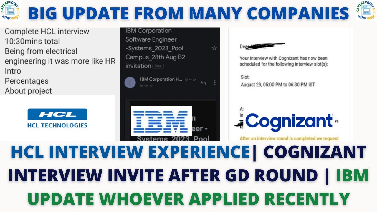 BIG UPDATE FROM MANY | HCL INTERVIEW EXPERIENCE | IBM ONLINE TEST ...