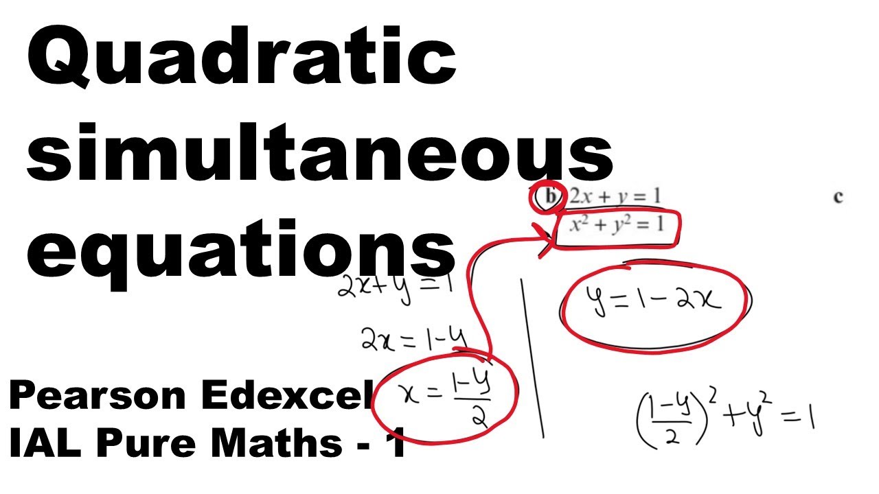 Quadratic simultaneous equations - YouTube