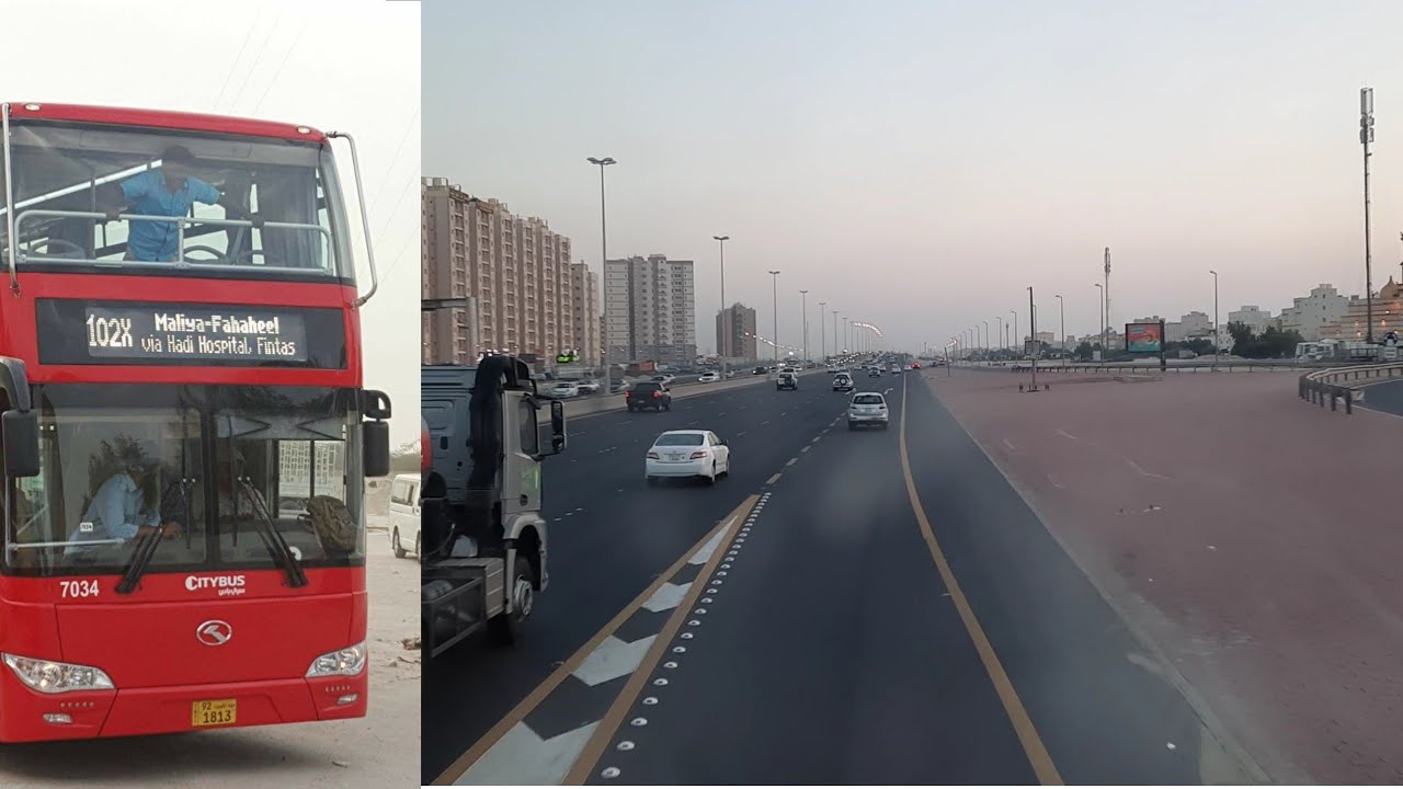 Kuwait city to Fahaheel Road trip | Double Decker bus Travel | Lovely ...