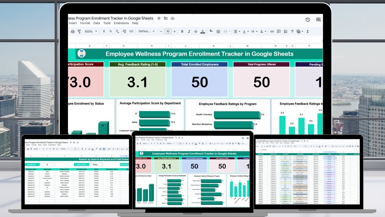 Employee Wellness Program Enrollment Tracker in Google Sheets - YouTube