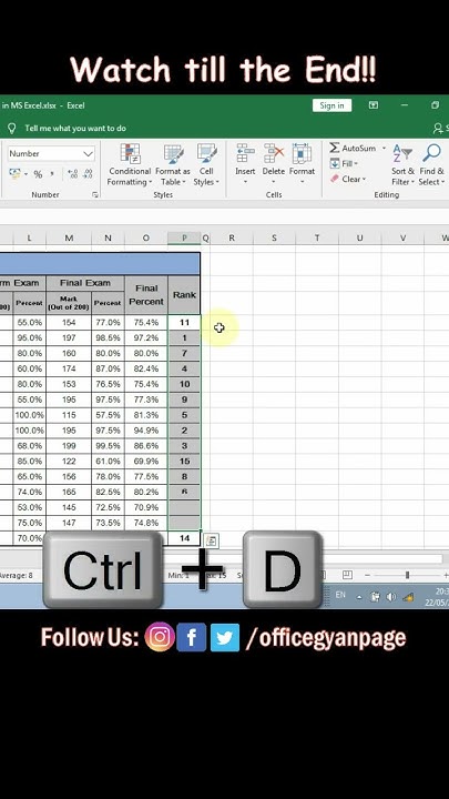 🔥 All About Excel Fill Down Option in Hindi 🔥| How to use Fill Down Option in MS Excel #shorts ...