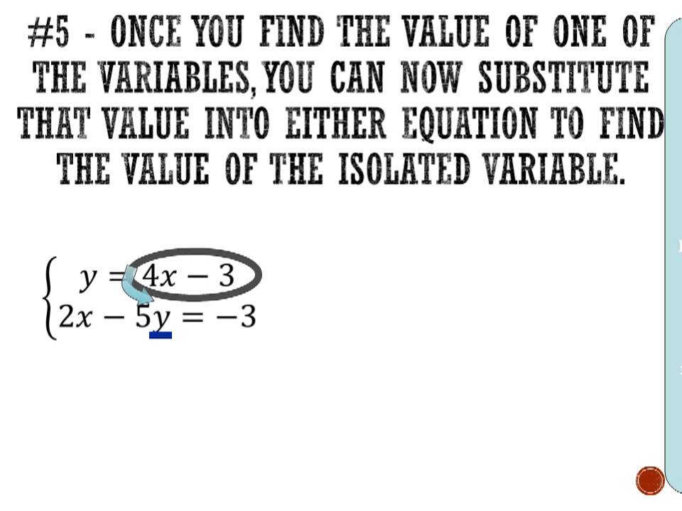 The 6 Steps to Solving Systems of Equations Using Substitution - YouTube