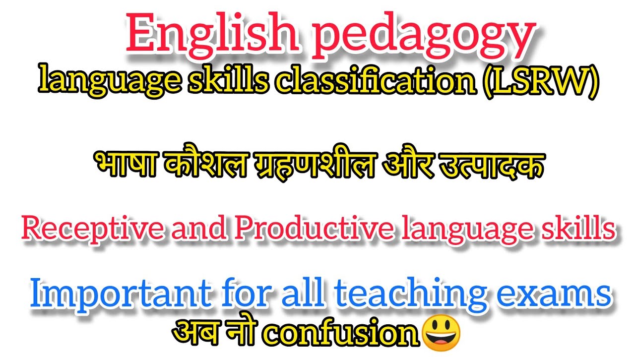 English pedagogy- language skills classification (LSRW)भाषा कौशल ...
