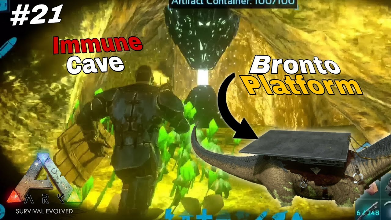 Making a bronto platform and exploring new cave | ARK: SURVIVAL EVOLVED ...