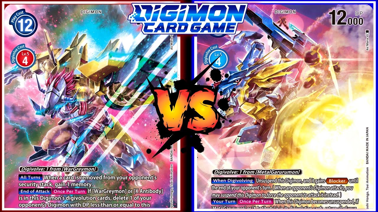 WarGreymon X vs Garurumon Tribal | Digimon TCG EX3 Tournament - YouTube