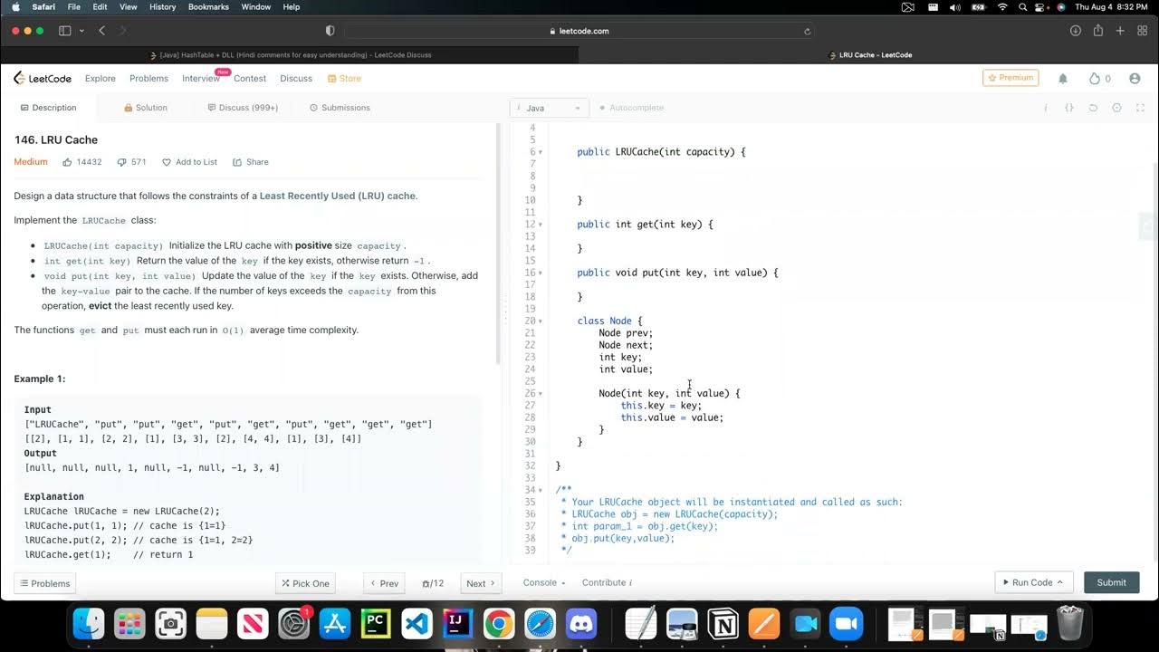 LRU Cache Full Implementation Java (Leetcode 146) - YouTube