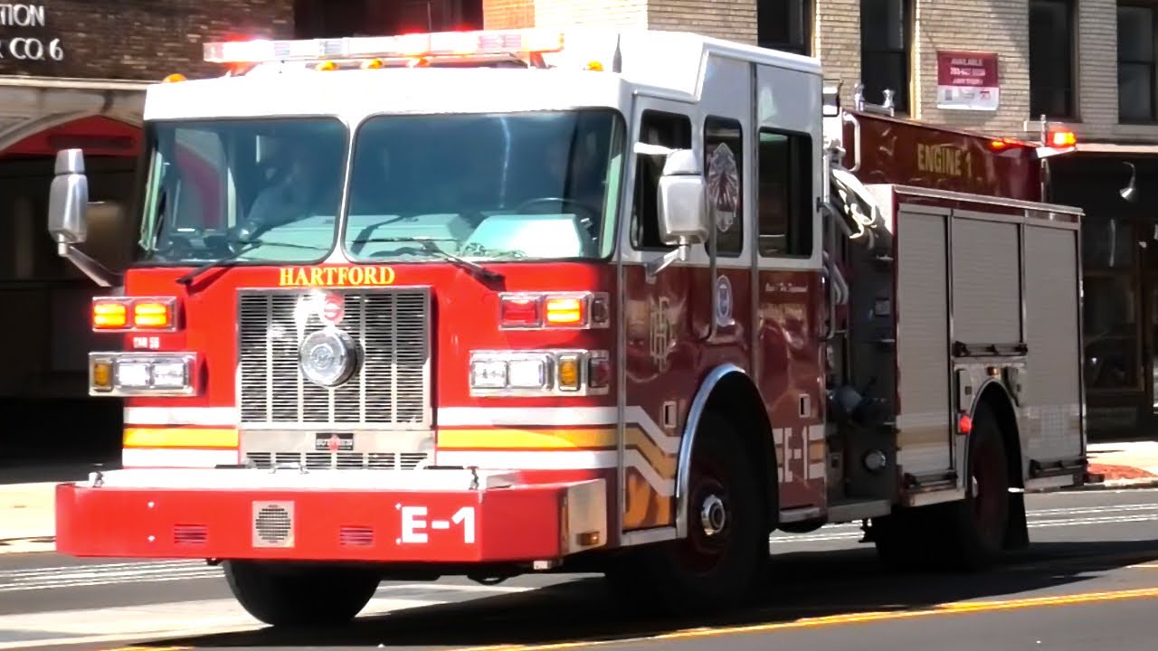 Hartford, CT Fire Department Engine 1 Responding - YouTube
