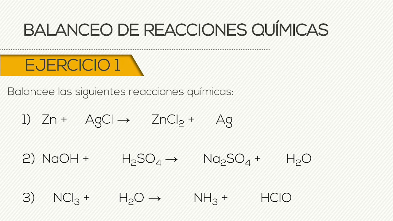 QI: Cap. 3.2. Balanceo de ecuaciones químicas - YouTube