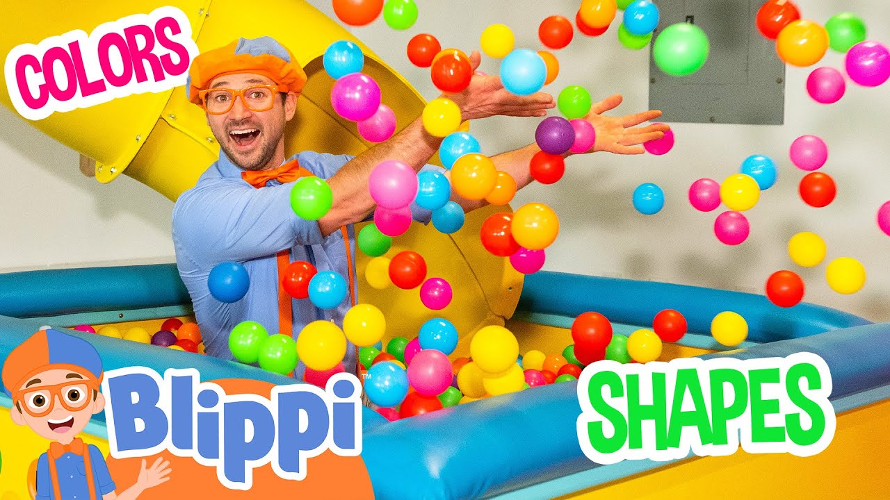 Blippi Learns Shapes at Ball N Bounce Indoor Playground! Educational Videos for Kids - YouTube