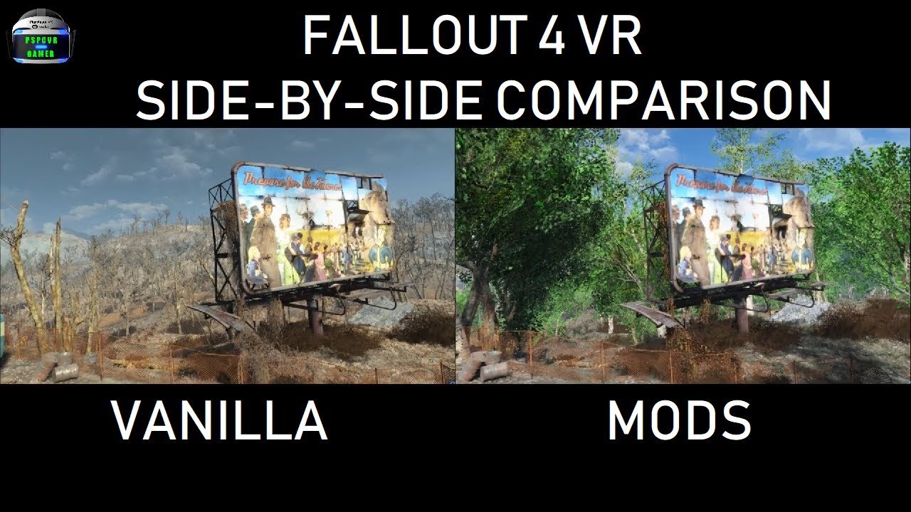 Fallout 4 VR Vanilla vs Modded Side-By-Side Comparison (Springtime ...
