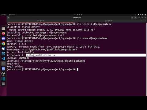 python/django créer les variables d'environnement (.env) - YouTube