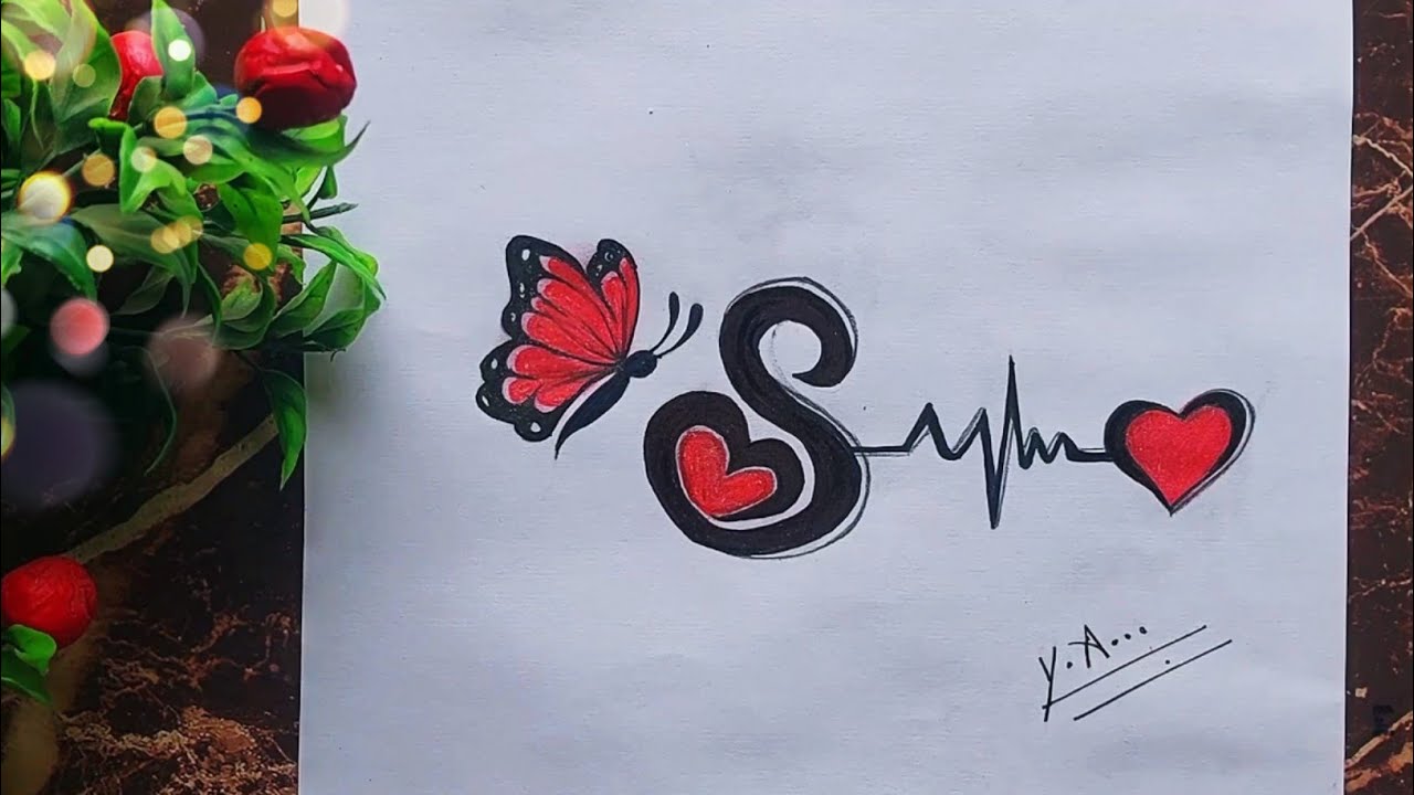 How to make S letter tattoo drawing with pencil || amazing pencil ...