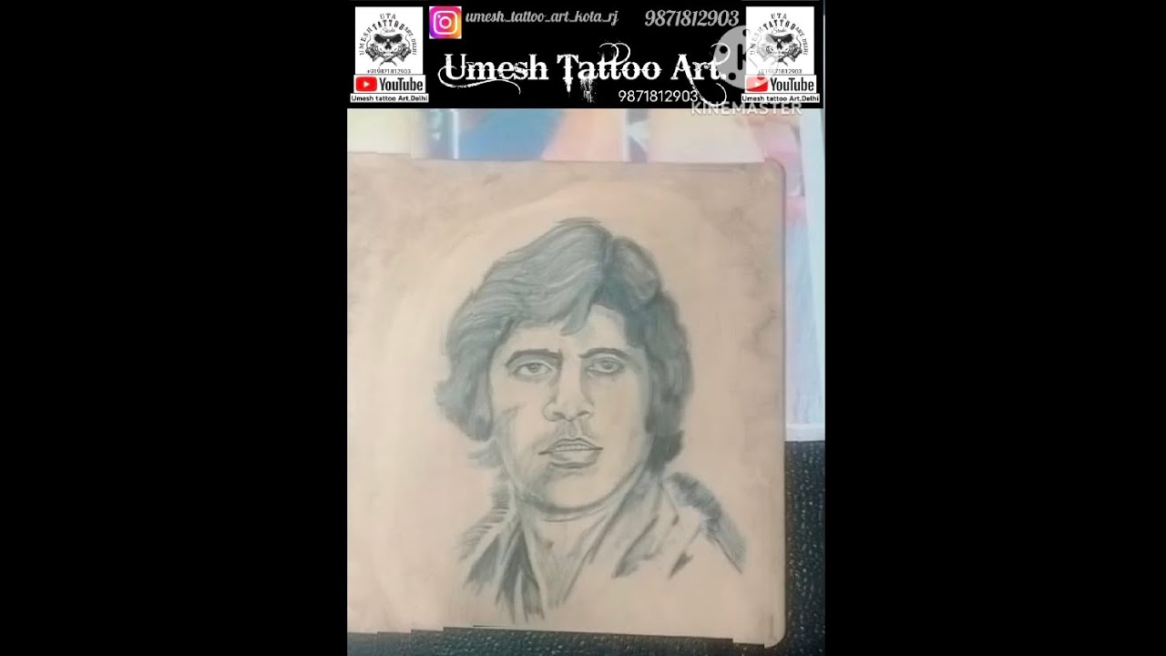 Amitabh Bachchan Photo Tattoo by Umesh Tattoo Artist - Viral Ink - YouTube