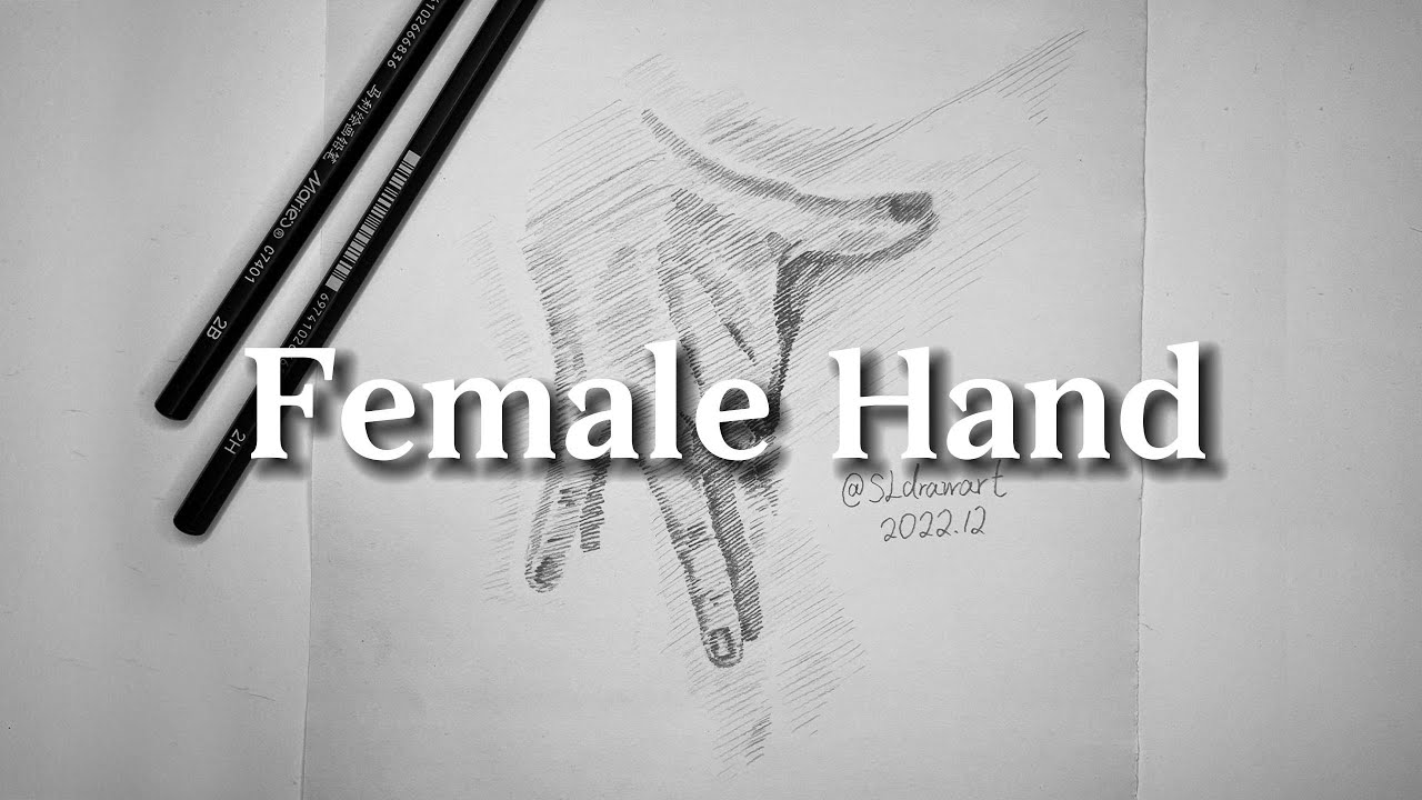 Female Hand Draw / Line drawing / Pencil drawing technique - YouTube