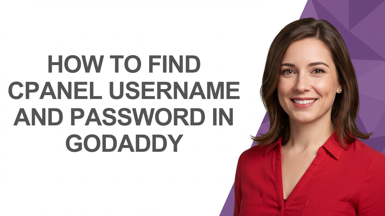 How To Find Cpanel Username And Password In Godaddy - AshleyHowTo - YouTube