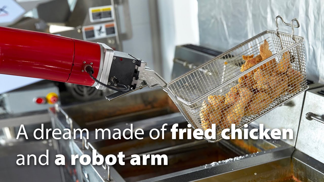 A dream made of fried chicken and a robot arm - YouTube