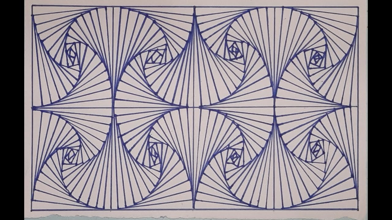 EASY SPIRAL DRAWING / SPIRAL DRAWING #32/ LINE ILUSION/ RELAXING ...