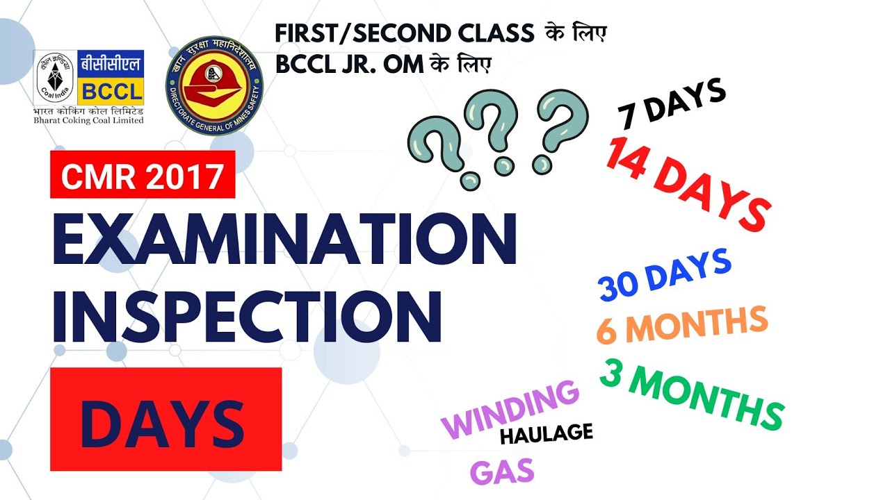 Examination days - BCCL Jr OM and DGMS First Class/Second Class Exam ...