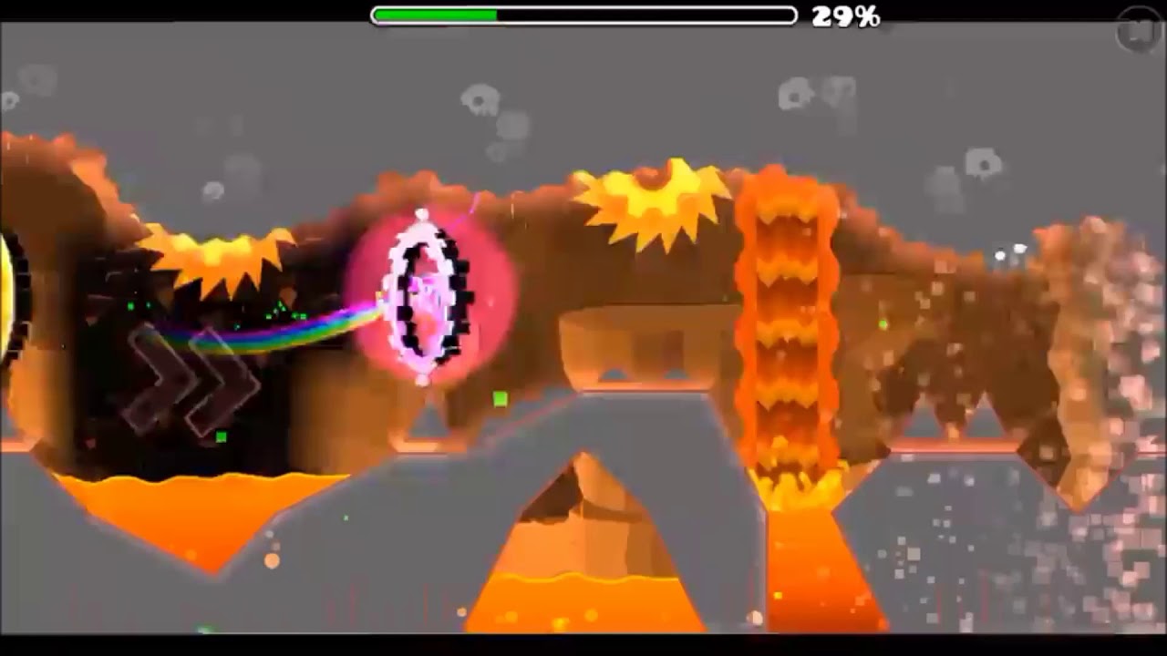 Fire Level! Geometry Dash Cool Demon! (3/3 coins) - YouTube