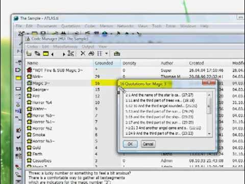 ATLAS.ti Tutorial: Code Management (1/2) - An overview of the Code Manager - YouTube