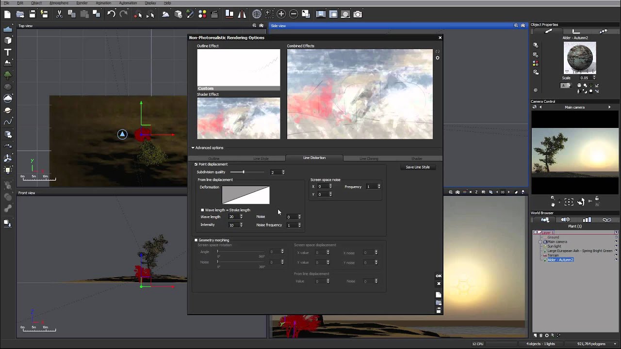 Vue 2015, npr watercolor shader 13 - YouTube
