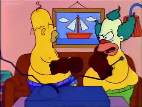 The Simpsons - Krusty Homer boxing - YouTube