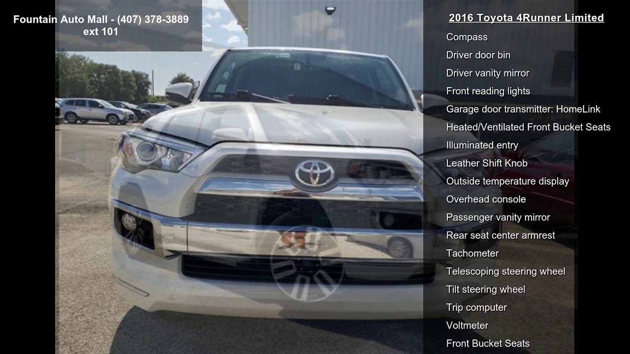 2016 Toyota 4Runner Limited - Fountain Auto Mall - Orland... - YouTube