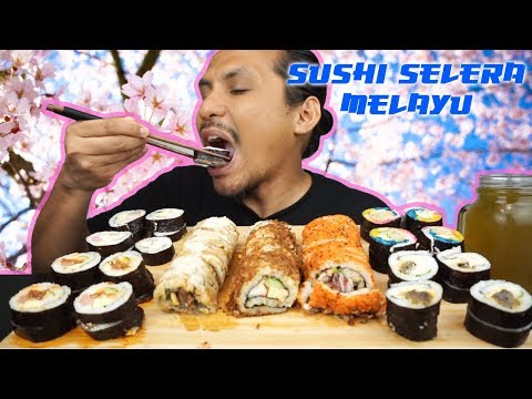 Pertama kali cuba SUSHI selera melayu (mukbang malaysia) SUSHIKA - YouTube