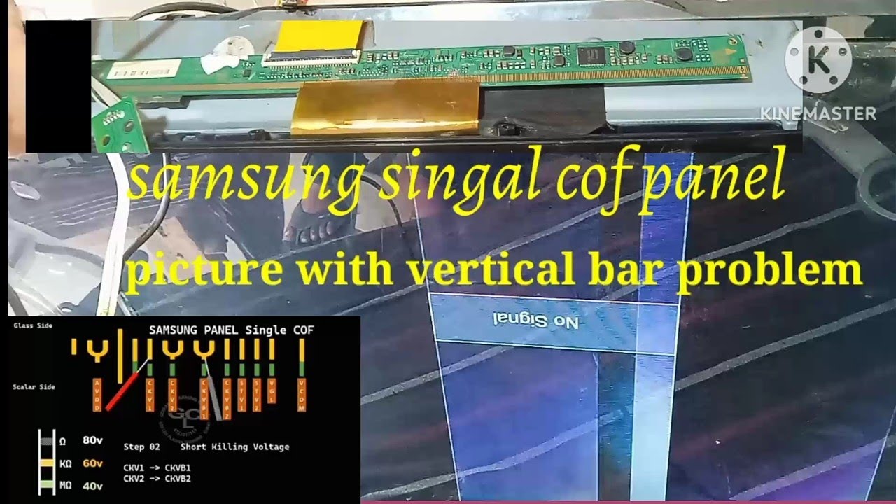 samsung singal cof panel picture with vertical bar problem, 32" led tv ...