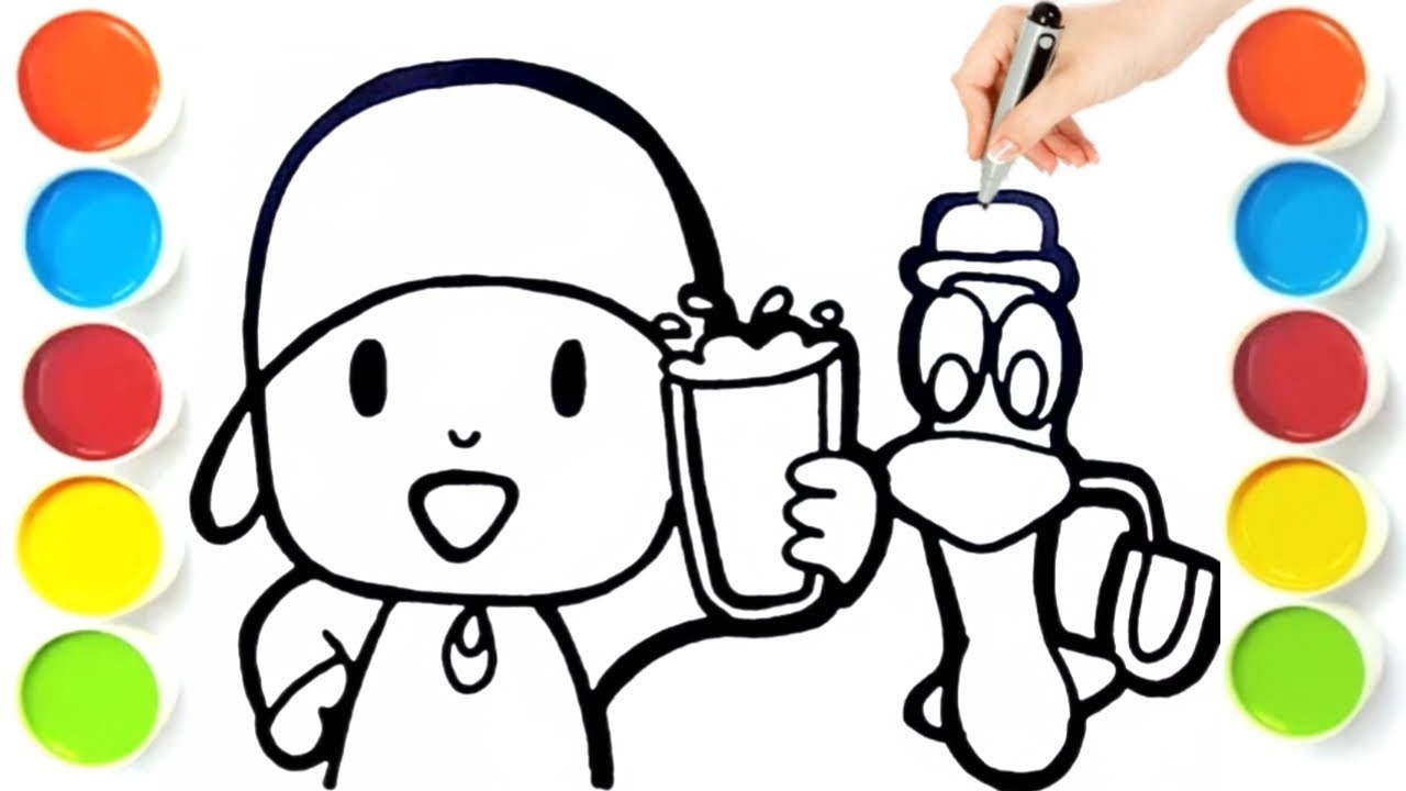 Pocoyo And Pato 👶🦆Drawing, Painting And Coloring For Kids & Toddlers ...