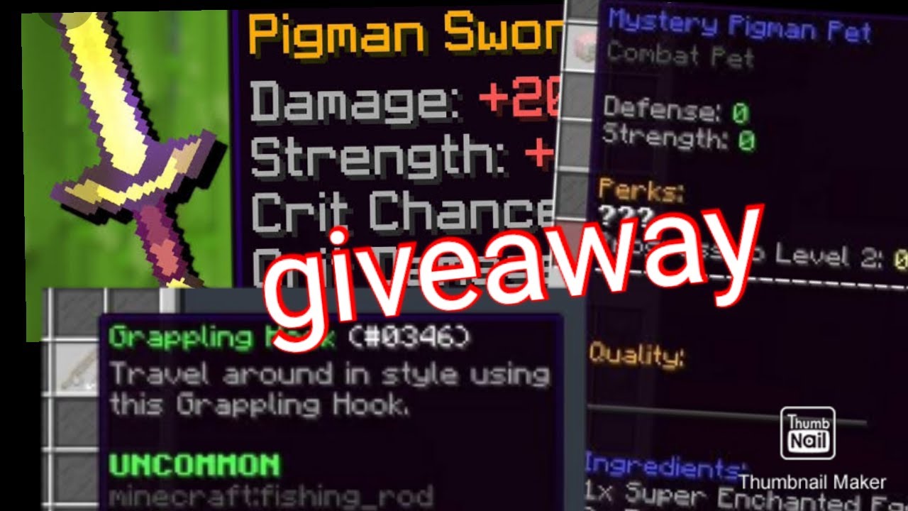 FAKEPIXEL SKYBOLCK|MAKE PIGMAN SWORD AND PET AND GIVEWAYS @HappyPlaysYT ...