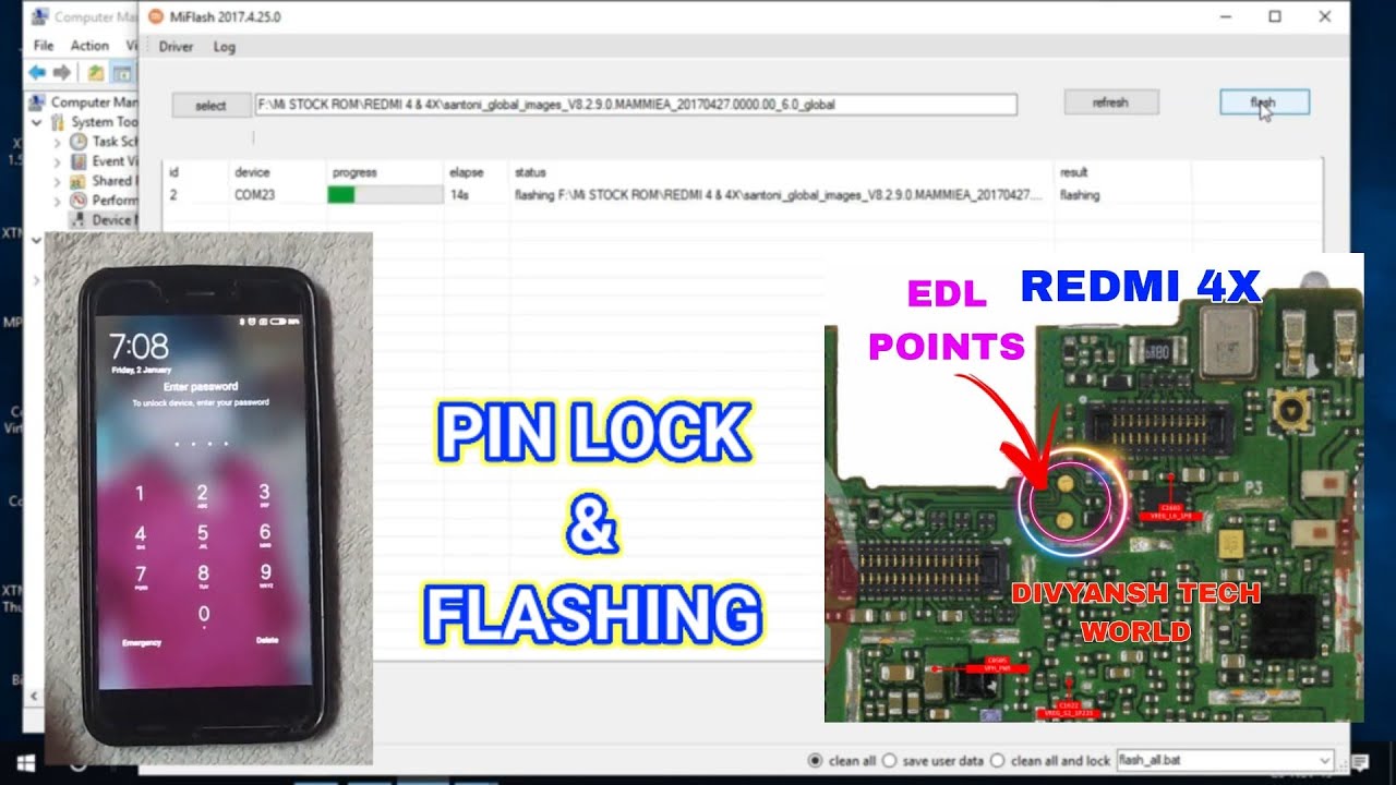 REDMI 4X PIN LOCK 🔒 REMOVE MIFLASH TOOL || HOW TO FLASH REDMI 4X || HOW ...