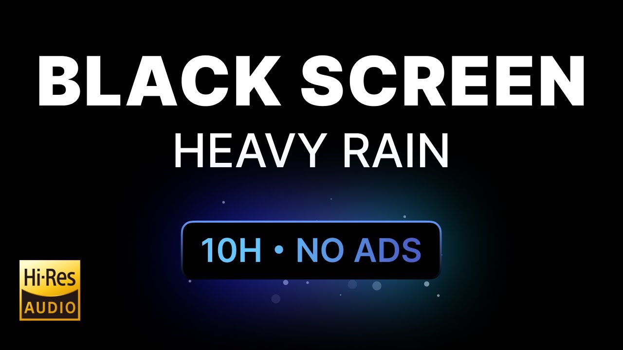 10 Hours of Heavy Rain | BLACK SCREEN for Sleep & Relaxation | Dark ...