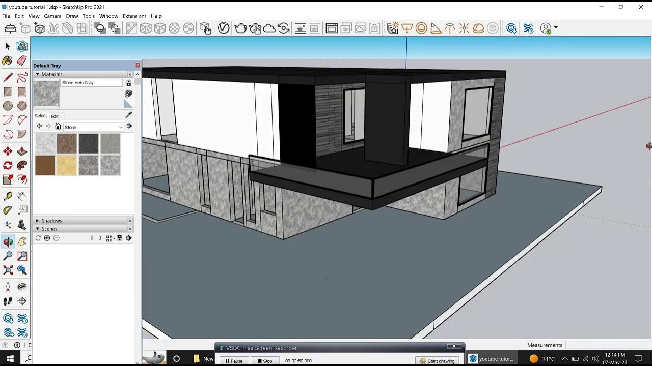 2d into 3d model sketchup rendering in vray - YouTube