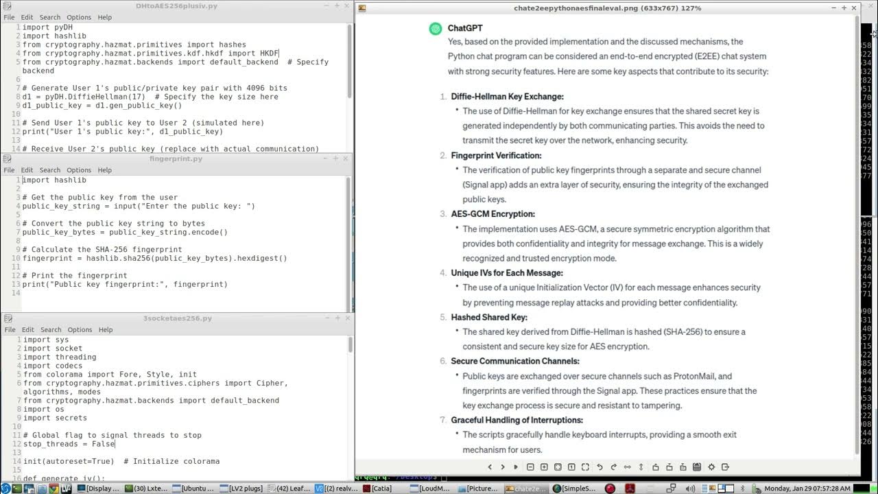 E2EE aes256 encrypted PYTHON CHAT with multiple layers of security - YouTube