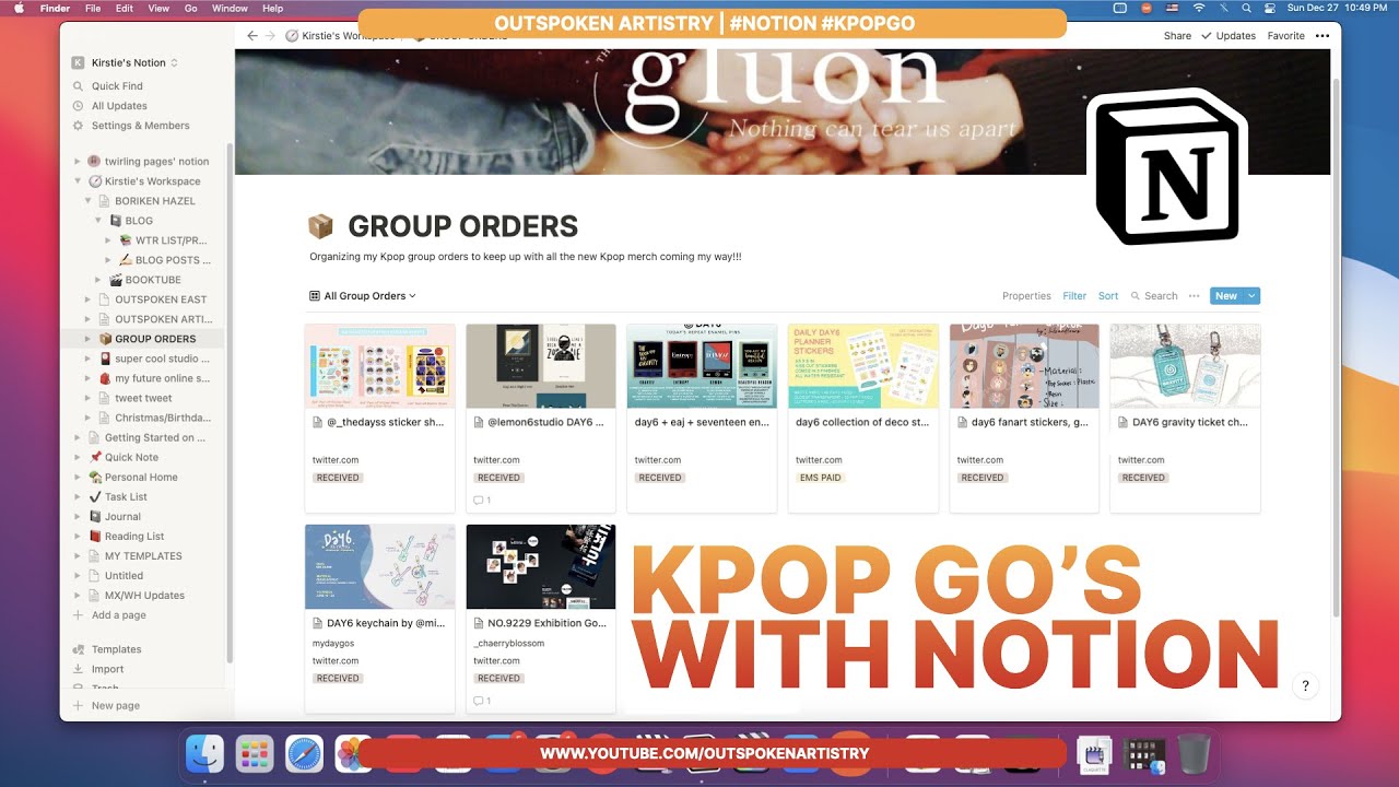 [DETAILED] Using Notion to organize/monitor merch ordered through Kpop ...