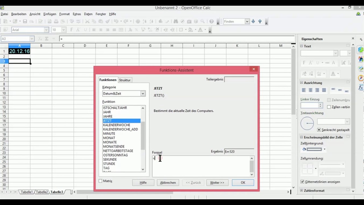 Openoffice Calc Formeln berechnen SUMME Openoffice Calc Formeln DATUM ...