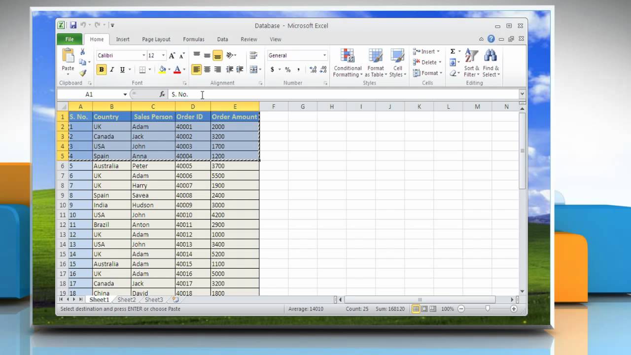 Microsoft® Excel 2010: Create a standard chart from data in PivotTable ...