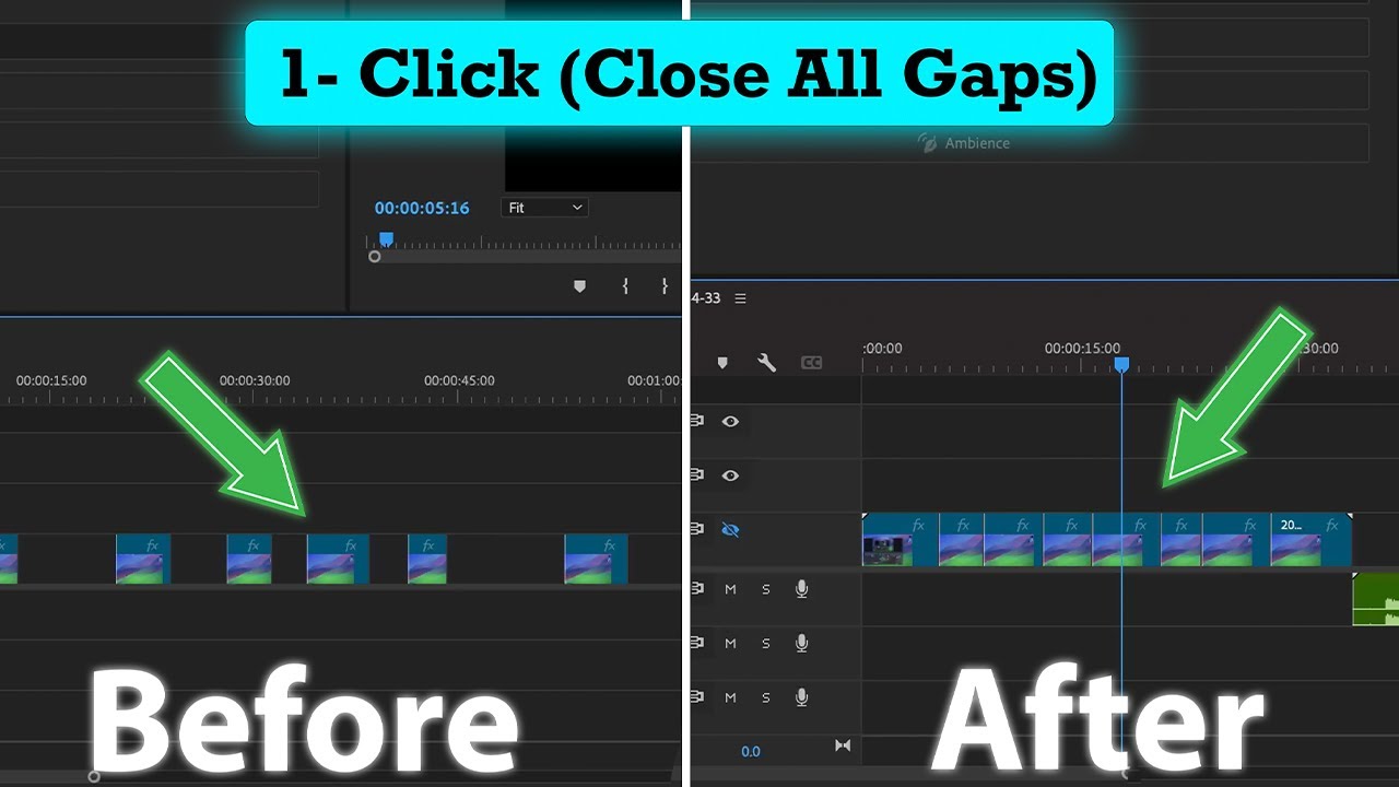 How to Close All Gaps with 1 Click in Adobe Premiere Pro? - YouTube